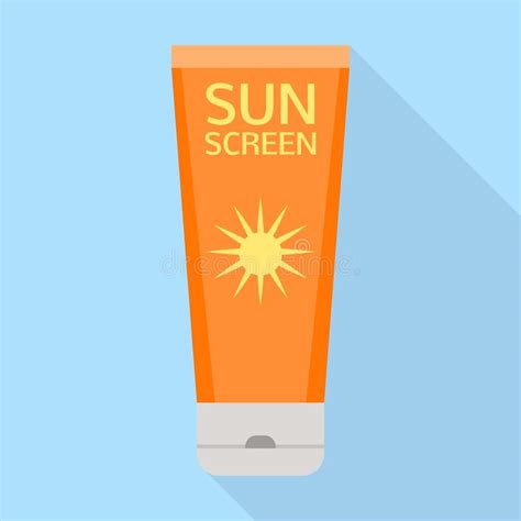 Icono Del Tubo De La Protecci n Solar Estilo Plano Ilustración del