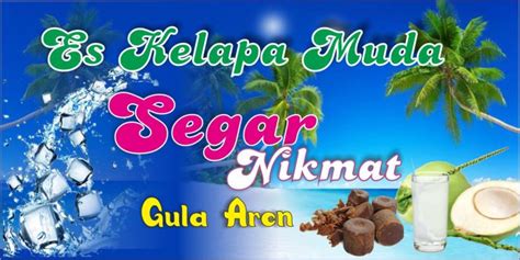 Spanduk Banner Minuman Es Kelapa Muda Segar Pelepas Dahaga Ukuran 2