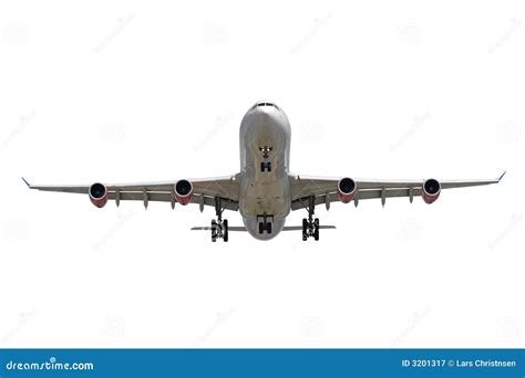 Vliegtuig Op Witte Achtergrond Stock Afbeelding Image Of Straal