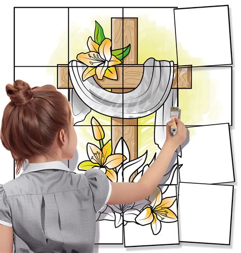 Póster Gigante para colorear Cruz Pascual de Jesús Manualidades de