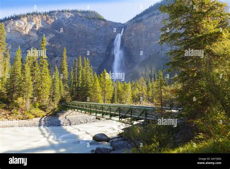 Bridge Over The Yoho River Takakkaw Falls Yoho National Park British