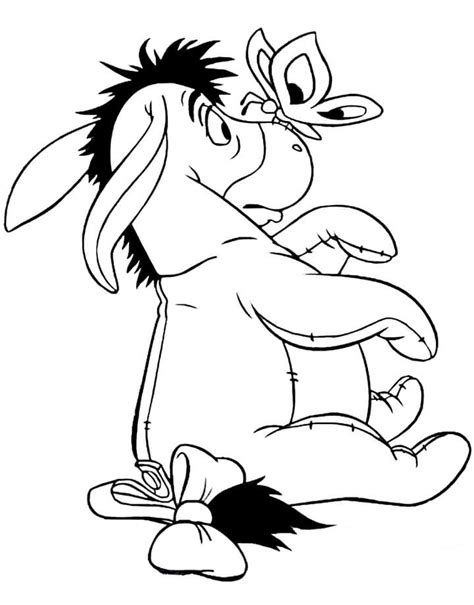 Eeyore Con Mariposa Para Colorear Imprimir E Dibujar ColoringLib