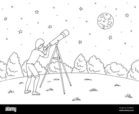 Watching Stars Through Telescope Cut Out Stock Images Pictures Alamy