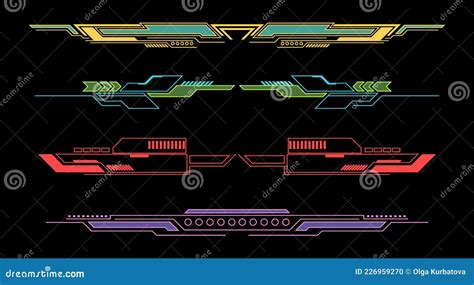 Modern Dividers Vector Set Of Geometric Lines For Page Decor Art