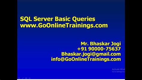Sql Server Basic Queries Youtube