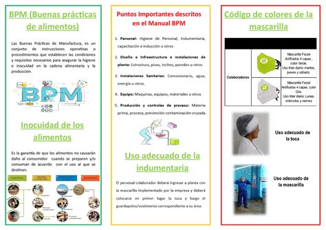 Triptico Bpm Hola C Digo De Colores De La Mascarilla Puntos The Best
