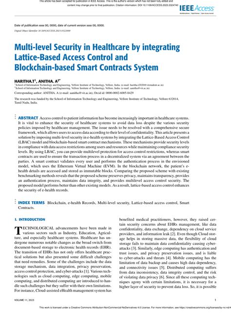 pdf multi level security in healthcare by integrating lattice based access control and