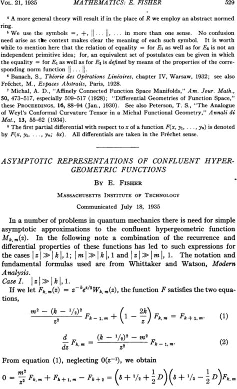 asymptotic representations of confluent hypergeometric functions pnas