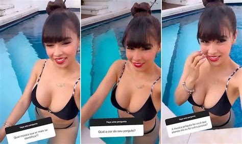 Vídeo De biquíni na piscina Juliana Caetano responde perguntas de fãs