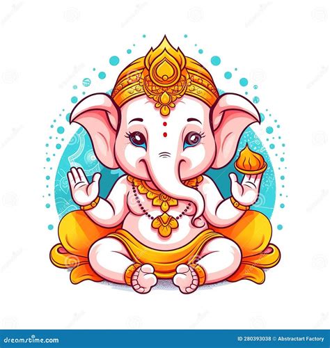 Illustration Of Lord Ganesha For Ganesh Chaturthi With Background Ai