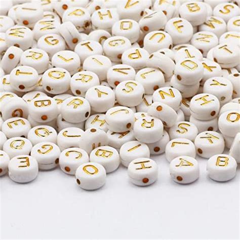HERZWILD 1400pcs Perles Lettres Perles Alphabet Perle A Z Ronde