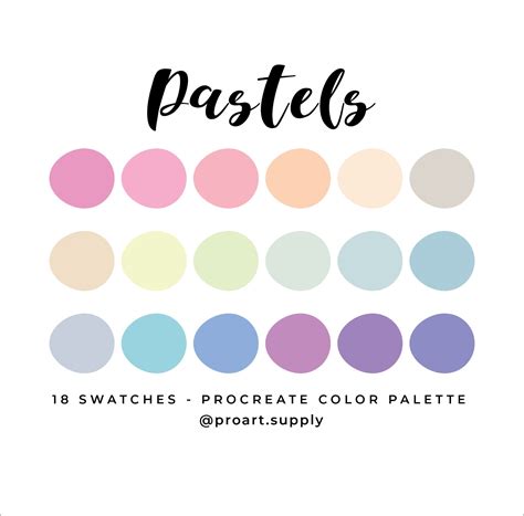 Buy PASTEL PROCREATE Color Palette Hex Codes Pastel Pink Orange