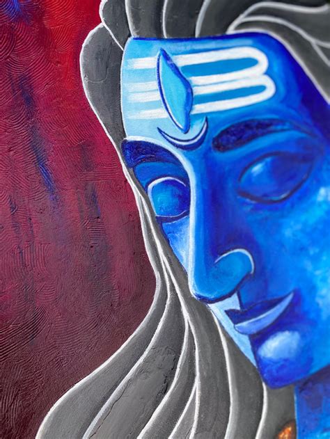 Lord Shiva Painting On Canvasoriginal Acrylic PaintingBig Etsy