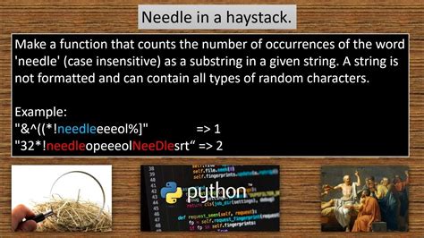 python programming exercise needle in a haystack youtube