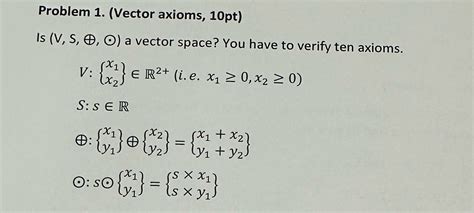 solved problem 1 vector axioms 10pt is v s o o ﻿a