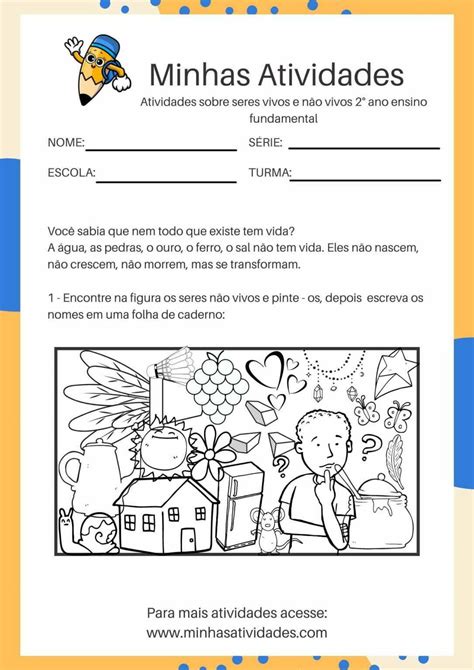 Caderno Atividades Seres Vivos E N O Vivos