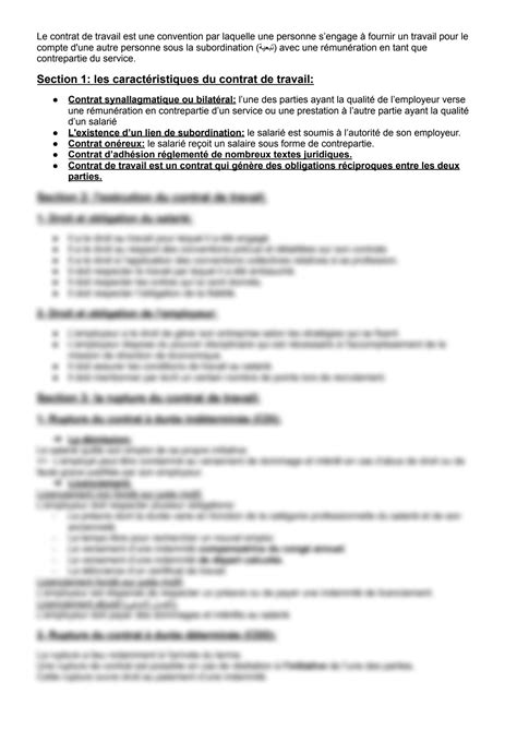 Solution Contrat De Travail Studypool