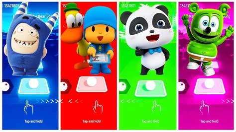 Oddbods Pogo Pocoyo Babybus Kiki Gummy Bear Tiles Hop Edm
