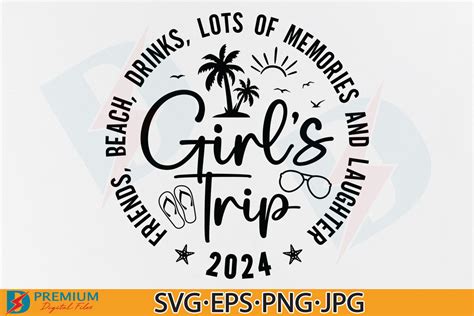Girls Trip Friends Beach Vacation 2024 Graphic By Premium Digital