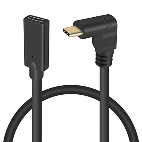 Poyiccot USB Type C 延長ケーブル L字型 USB C 延長ケーブル 上向キ 下向キ USB Type C オス メス