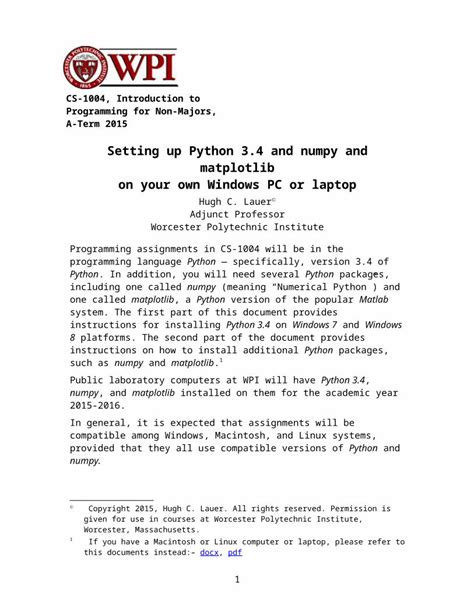docx setting up python 3 4 numpy and matplotlib on … ~cs1004 a15 resources