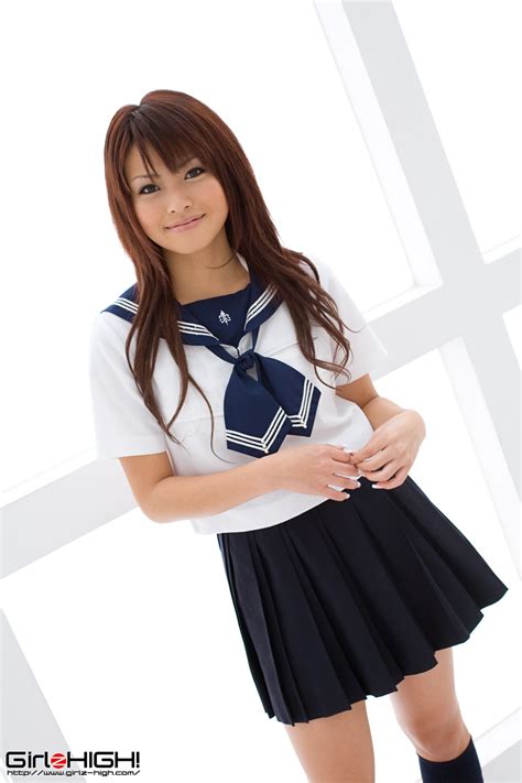 Ryo Kanesaki Japanese Gravure Idol Sexy School Girl Uniform Fashion Photo Shoot On The Sofa Part