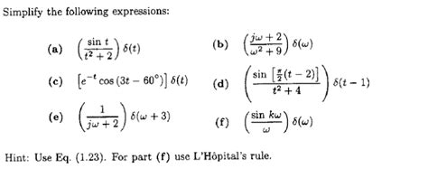 solved simplify the following expressions hint use eq