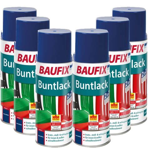 BAUFIX Buntlack Spray Marineblau 6er Set Norma24