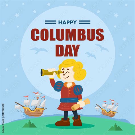 Cute Cartoon Of Christopher Columbus Vector Illustration Stock Vector