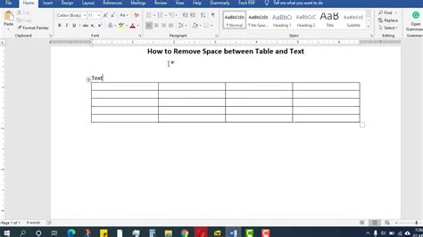 How To Remove Space Between Table And Text In MS Word YouTube