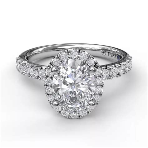 Classic Diamond Halo Engagement Ring With A Gorgeous Side Profile