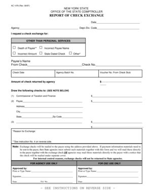 Fillable Online Osc State Ny AC 1476 Rev Fax Email Print PdfFiller