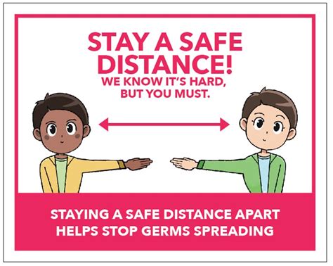 Stay A Safe Distance Covid Safety Sign