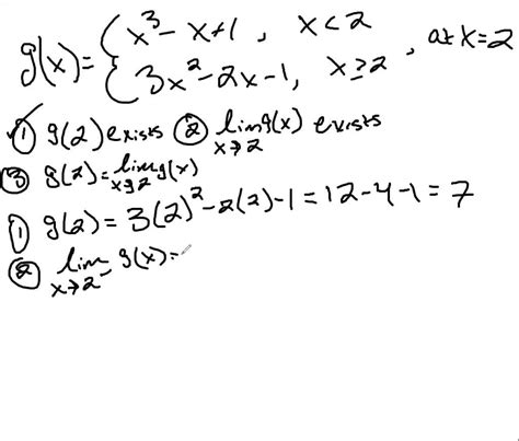 solved determine whether or not the function is continuous at the given number g x left