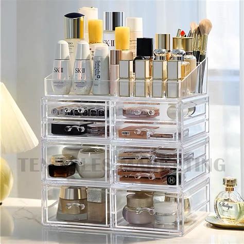 INSPremium XL Stackable Cosmetic Storage Box Clear Acrylic