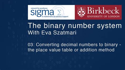 binary 03 converting decimal numbers to binary addition method youtube