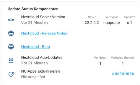 Nextcloud Update Available Sensor Third Party Integrations Home