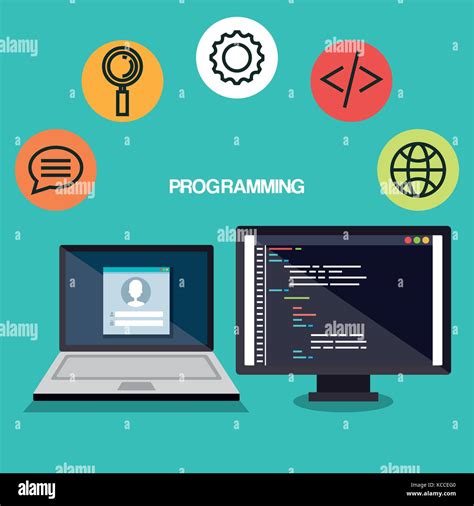 Programming Languages Set Icons Stock Vector Image Art Alamy