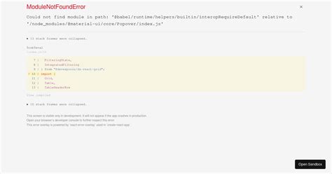 DevExtreme React Grid For Material UI Codesandbox