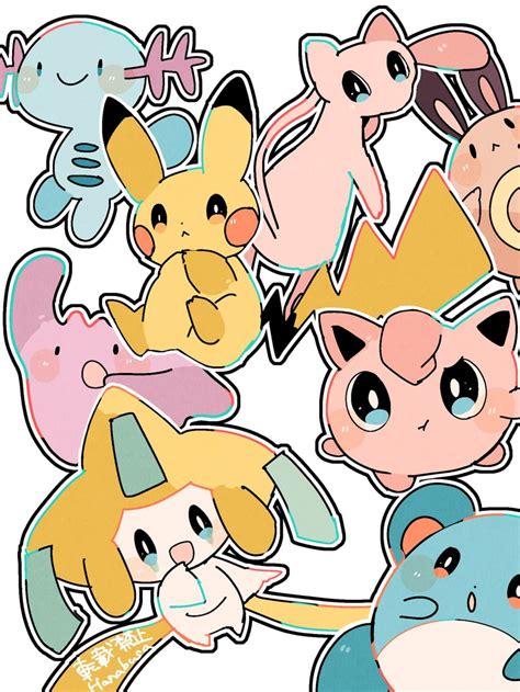 Pikachu Jigglypuff Jirachi Mew Ditto And More Pokemon Drawn By