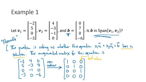 linear algebra example span questions youtube