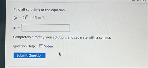 Solved Find All Solutions To The Chegg