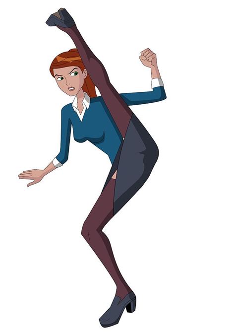 A Woman In Blue Shirt And Black Pants With Her Arms Out While Standing