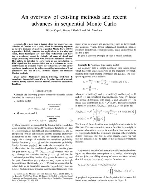 pdf an overview of existing methods and recent advances in sequential monte carlo