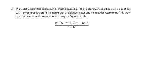 solved 4 points simplify the expression as much as