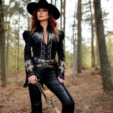 Cowgirl In Black Leather Ai Generated Artwork Nightcafe Creator