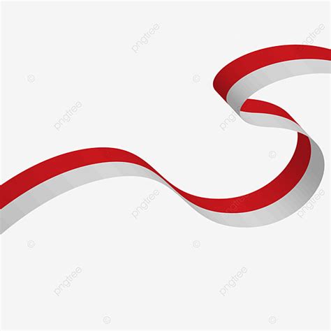 Illustration Of Indonesian Ribbon Flag Vector PNG