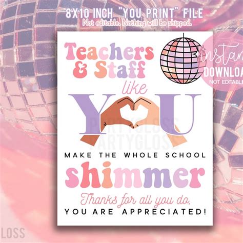 Teachers And Staff Appreciation Sign School Staff Teacher Breakroom