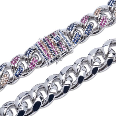 Iced Out Chains 18mm Diamond Miami Cuban Link Chain Luxury Designer