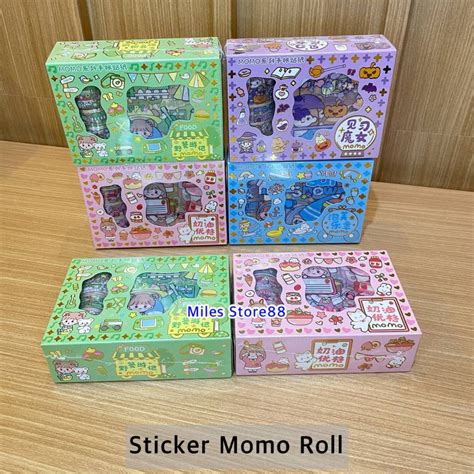 Jual Sticker Labubu Viral Stiker MOMO Roll 2D Aesthetic Waterproof